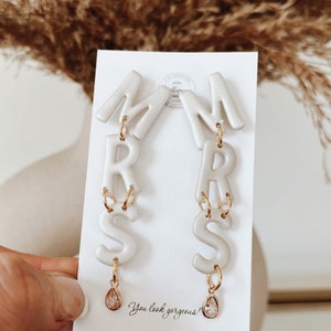 Bridal Earrings. Mrs Earrings. Gift for Her. Wedding Gift. Bachelorette ...