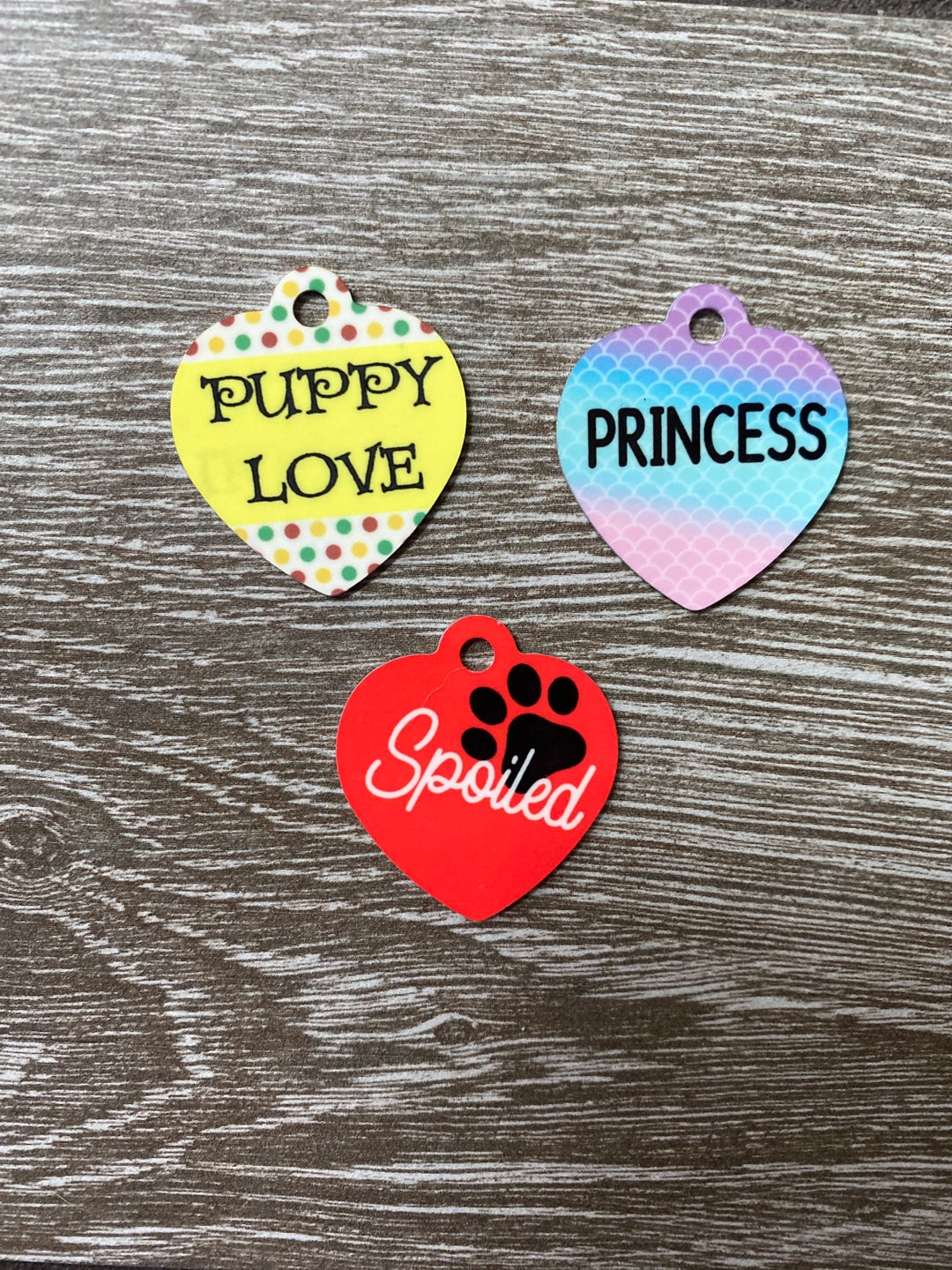 Personalized Heart Pet ID Tag: Aluminum Dog Charm - Etsy