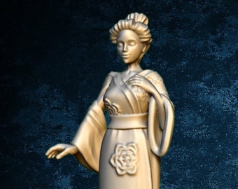 Odachi Girl With Fox Mask by Village's Hope 12K Hi-res Resin Tabletop ...
