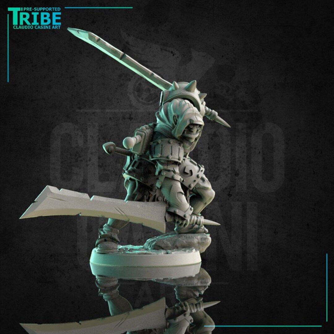 Orc Weapon Master by Claudio Casini 12K Hi-res Resin Tabletop Miniature ...