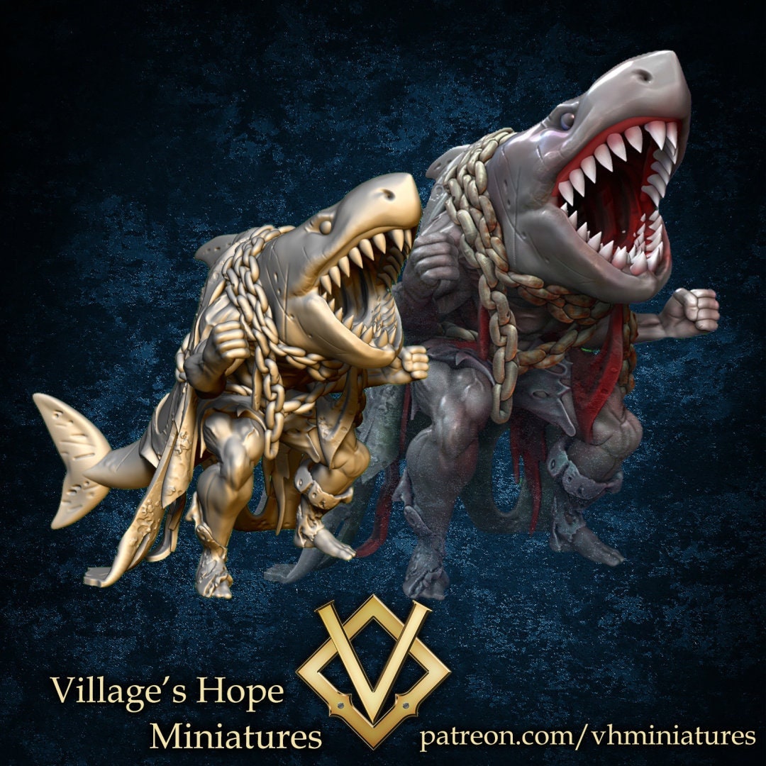 Sharkman Pirate by Village's Hope 12K Hi-res Resin Tabletop Figurine ...