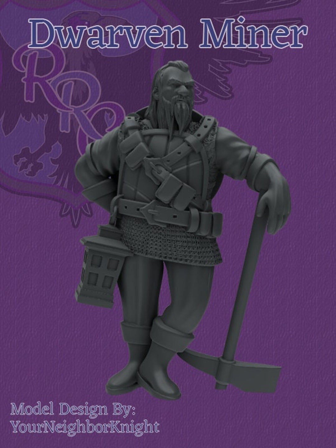 Dwarven Miner by YourNeighborKnight 12K Hi-Res Resin Tabletop Figurine ...