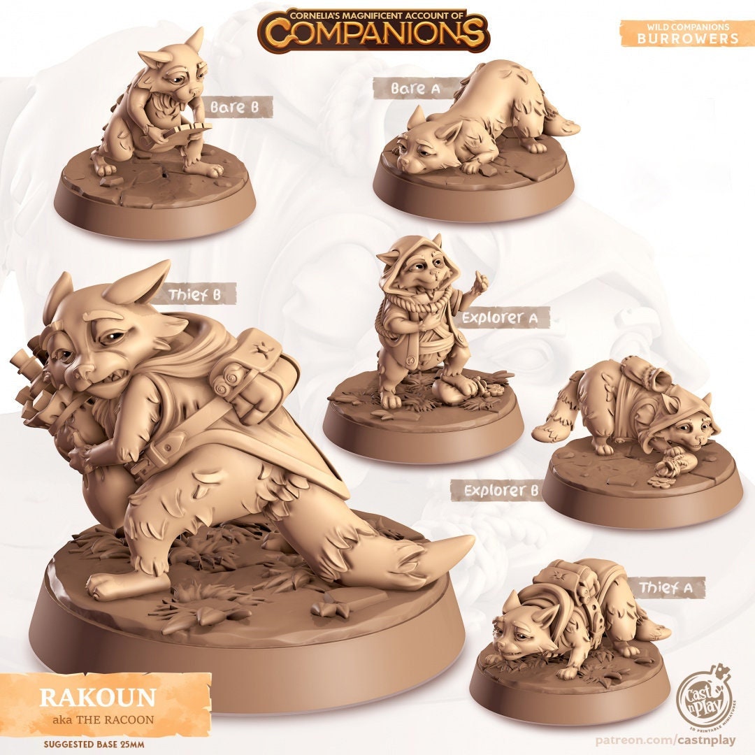 Rakoun the Racoon by Cast 'n Play 12K Hi-res Resin Tabletop Figurine ...