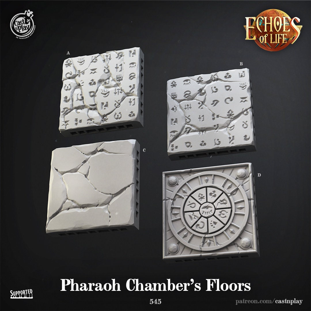 Pharaoh's Chamber Tiles by Cast 'n Play Hi-res Resin Tabletop Miniature ...