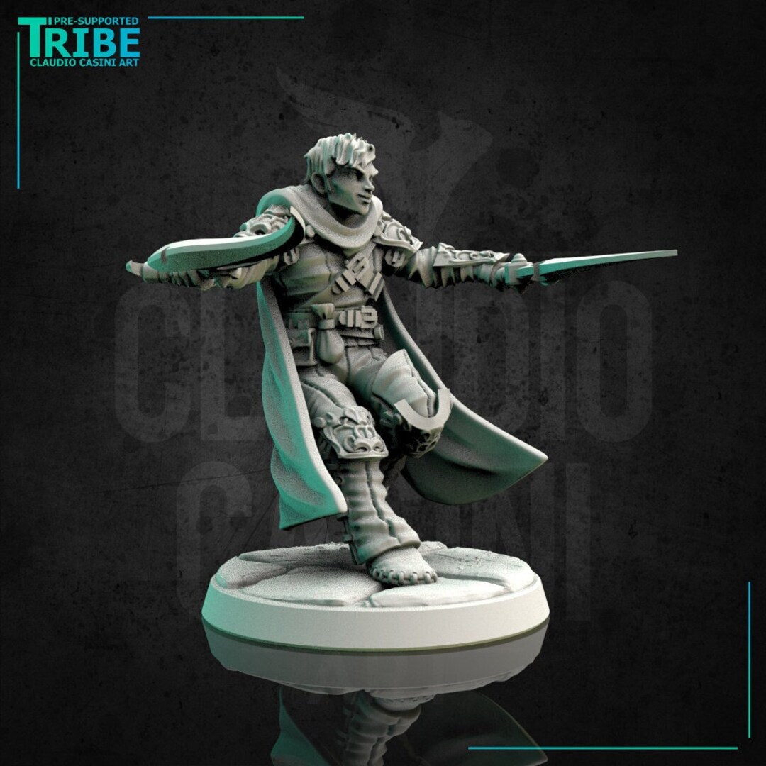 Dual-wield Human Rogue by Claudio Casini 12K Hi-res Resin Tabletop ...