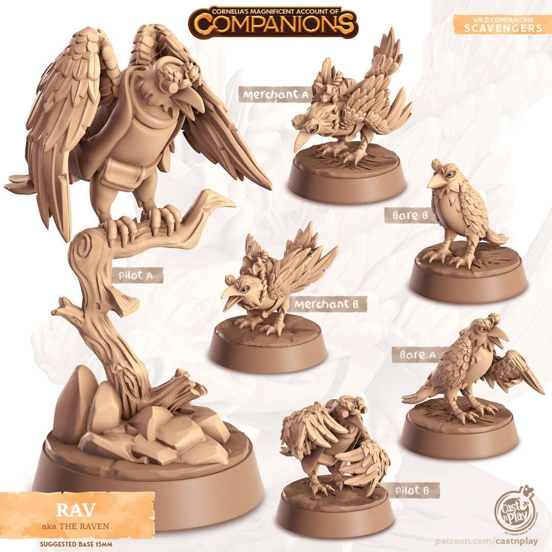 Rav the Raven by Cast 'n Play 12K Hi-res Resin Tabletop Figurine ...