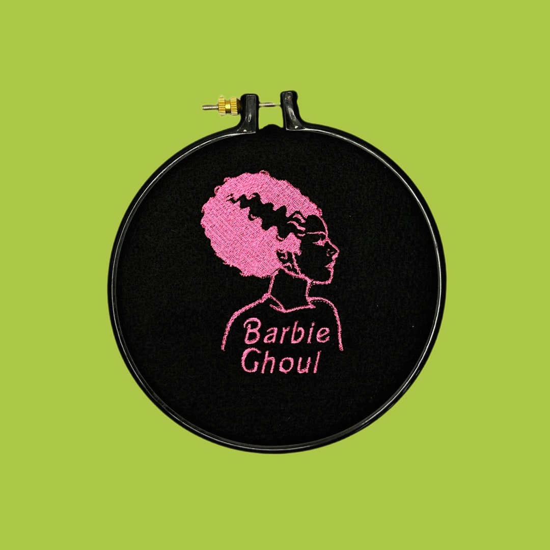 Barbie Ghoul Hooped 6" Embroidery - Etsy