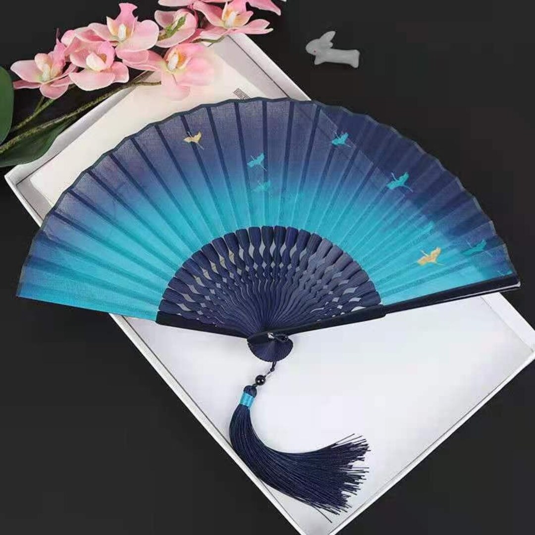 Folding Fansfoldable Handheld Fanbamboo Paper Circle Hand - Etsy