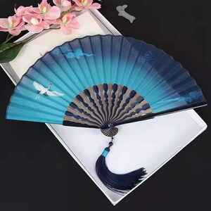 Folding Fansfoldable Handheld Fanbamboo Paper Circle Hand - Etsy
