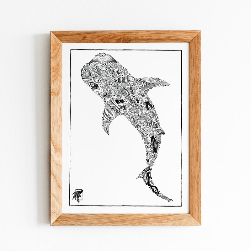 Whale Pen Drawing Print - Etsy UK