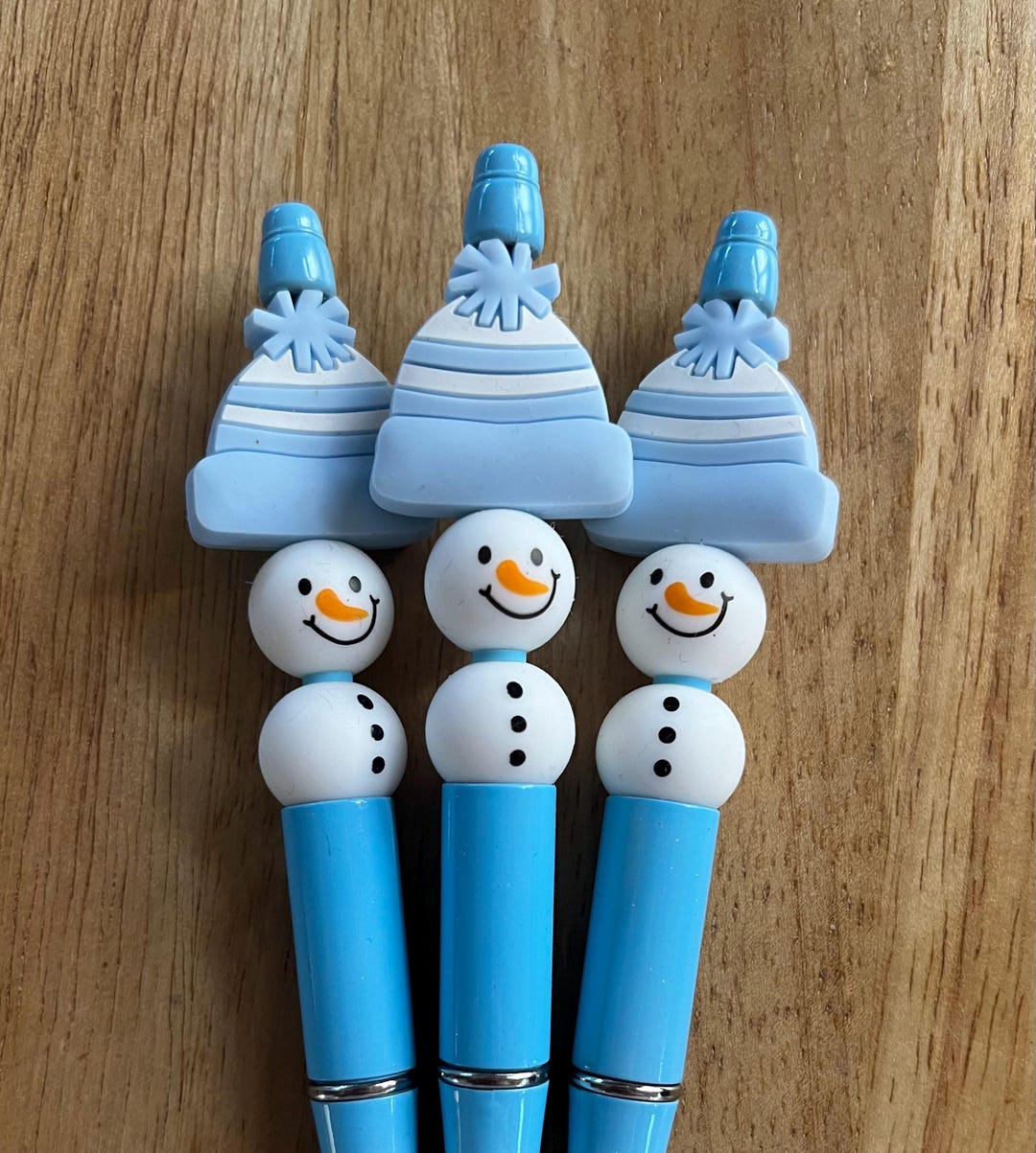 Snowman Beaded Pen, Beaded Ballpoint Pen, Silicone Beaded Pen, Bead Pen ...