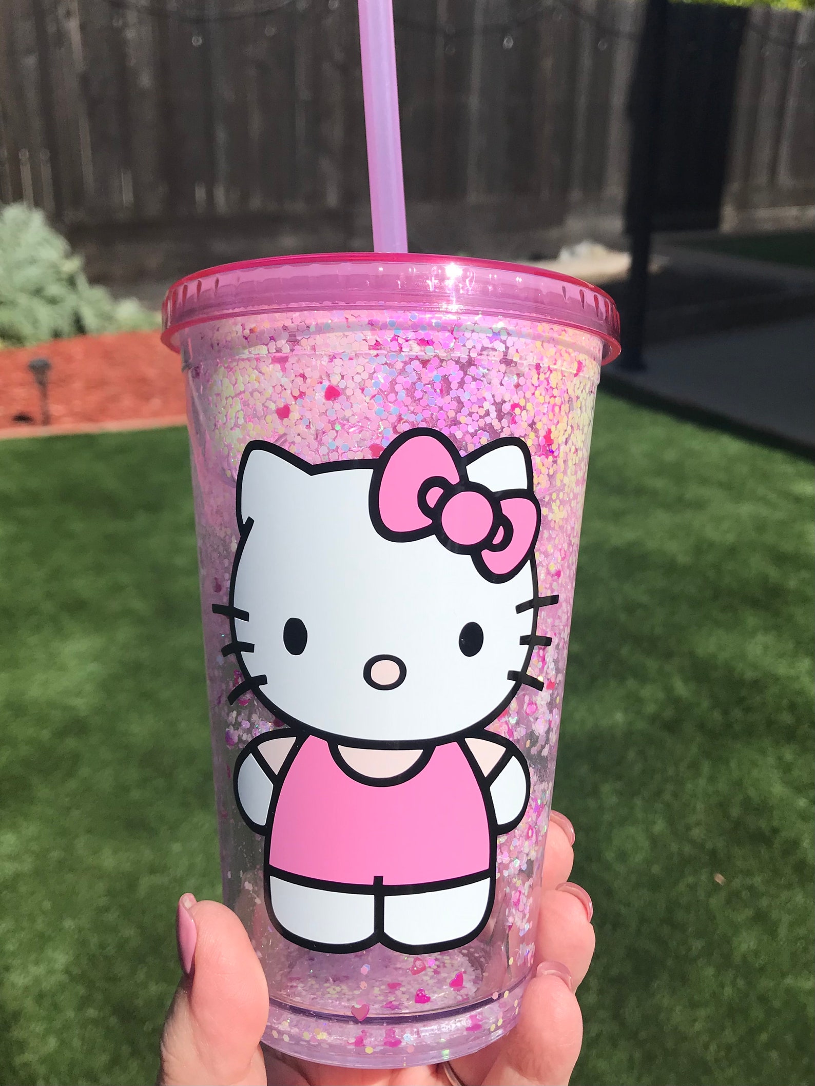 Hello Kitty Acrylic Snow Globe Tumbler/Glitter Cup | Etsy
