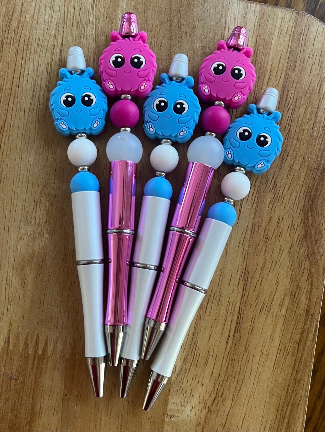 Cute Monster Pen, Beaded Ballpoint Pen, Silicone Beaded Pen, Bead Pen ...