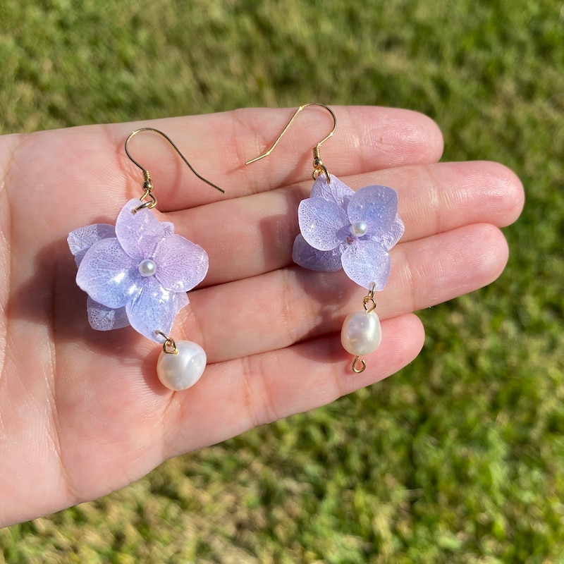 Hydrangea Earrings - Etsy