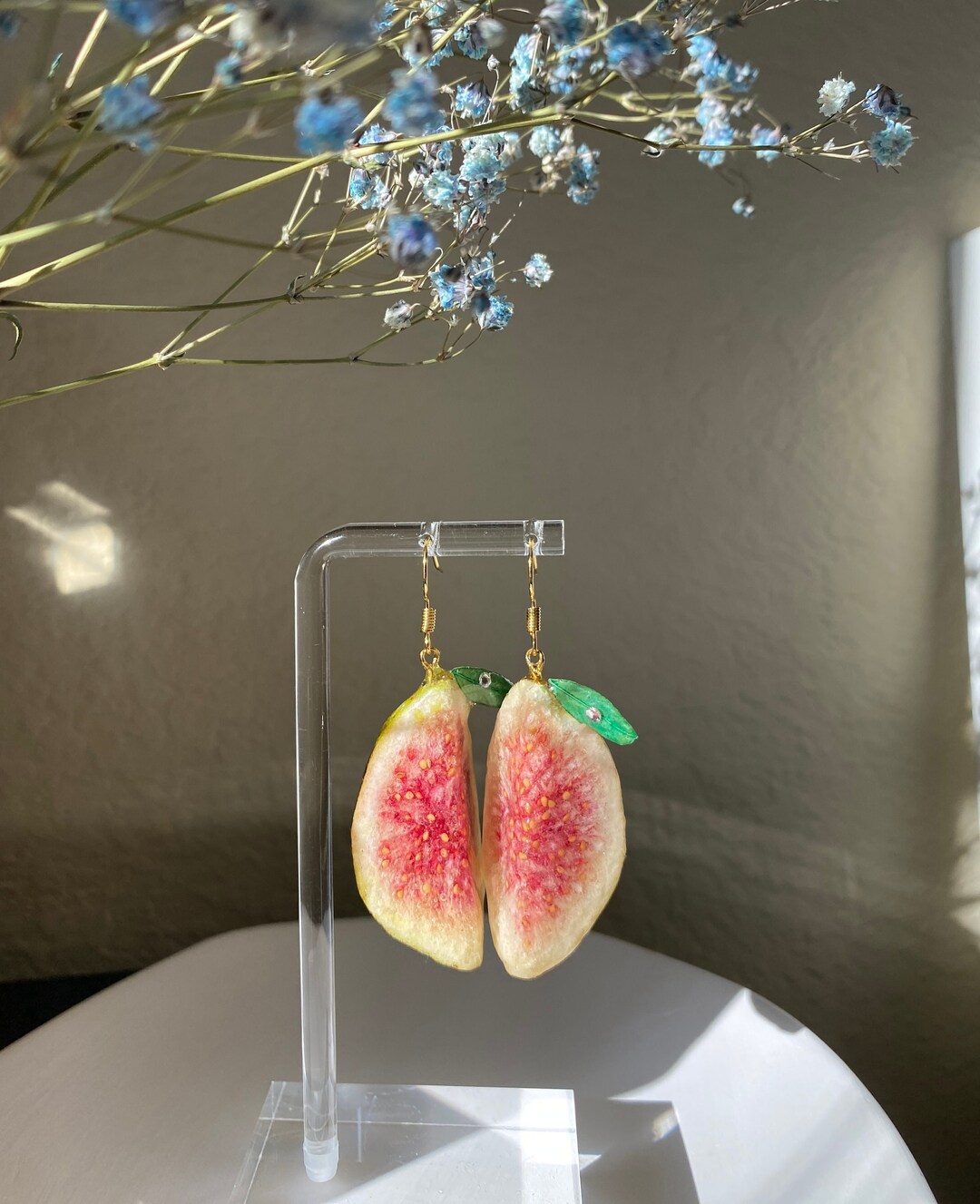 Real Fig Earrings Made With Plant Based Resin/ Gift for Friend, Mom ...