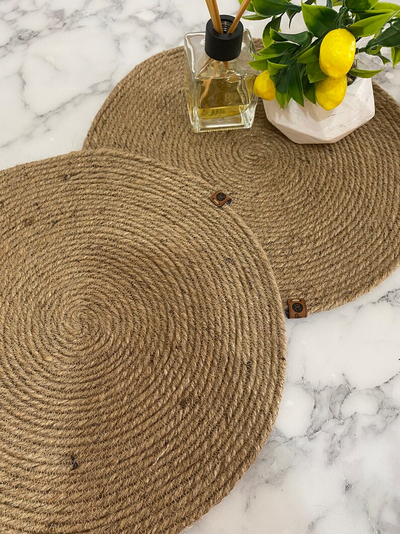 Handmade Jute Supla Set, Round Dinner Placemats, Special Hand Woven ...