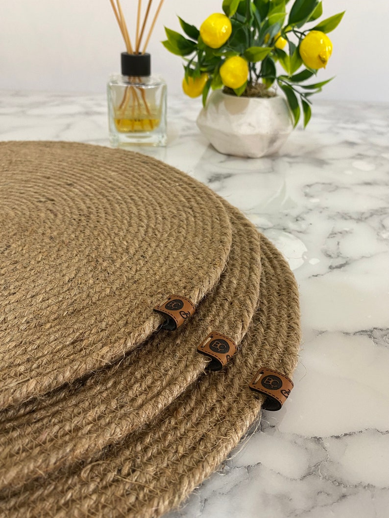 Handmade Jute Supla Set, Round Dinner Placemats, Special Hand Woven ...