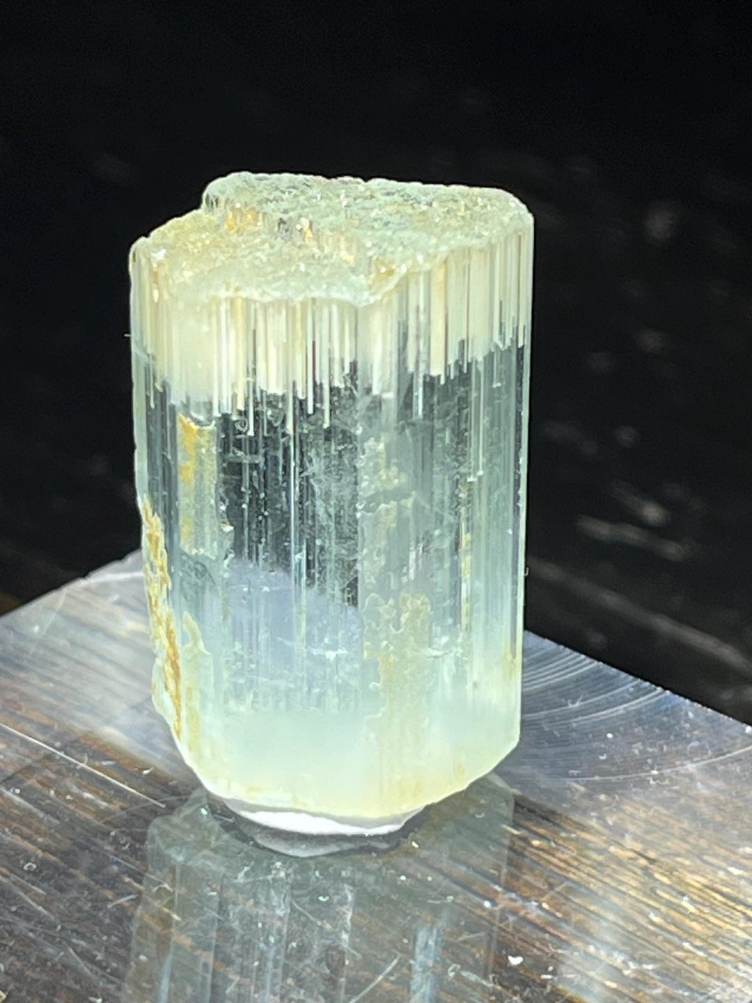 Aquamarine With Stunning Beam Tubular Inclusions High Grade Raw Double ...