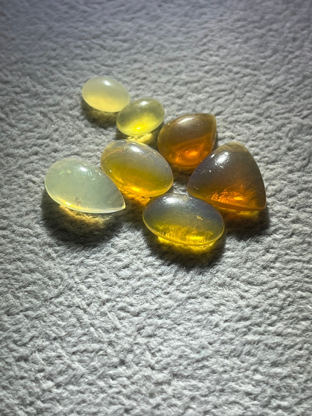 7 Pc Opal Set- Fire Opal- Opal- Opal With Fire- White Opal - Ethiopian ...