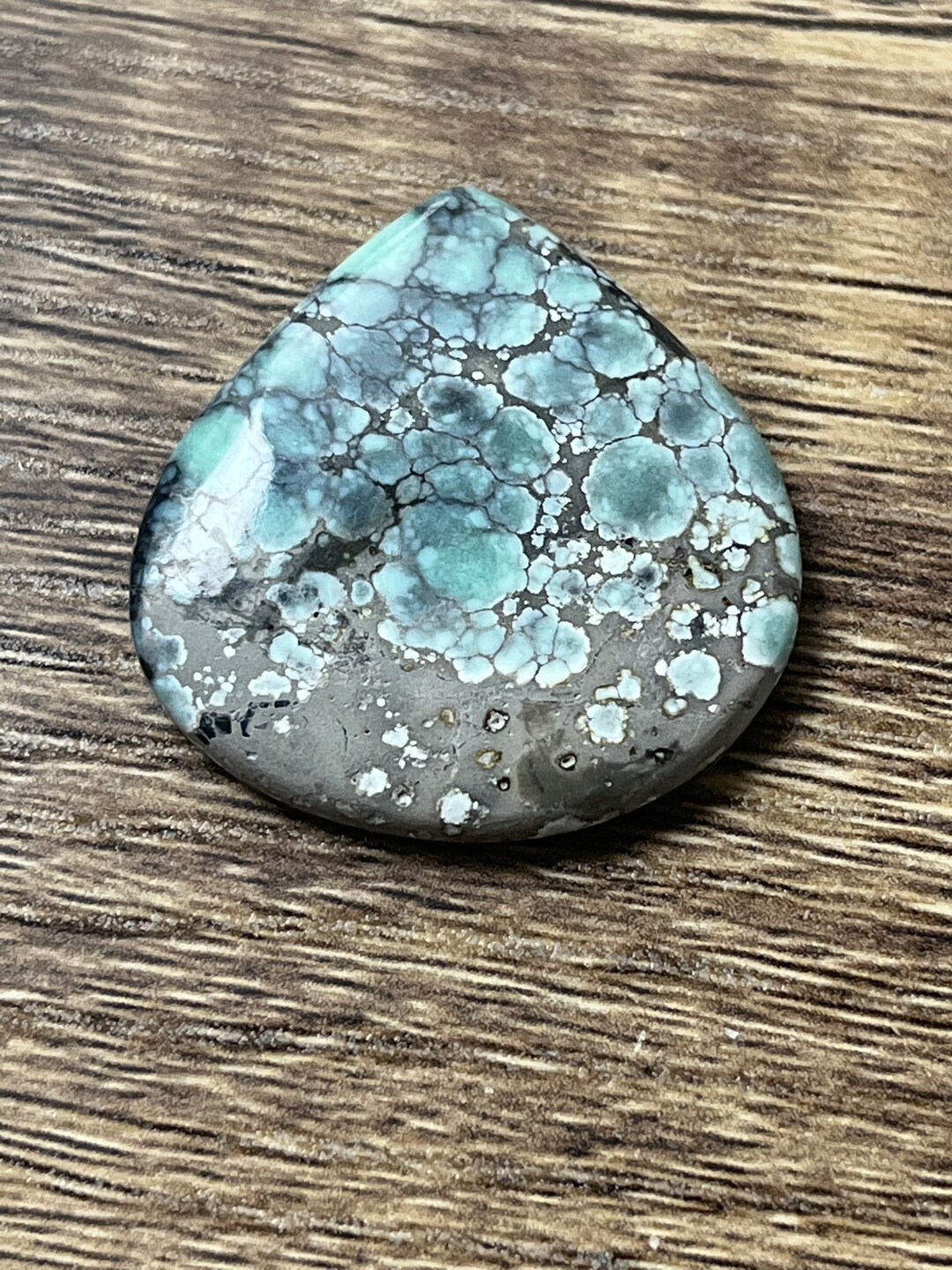 Poseidon Variscite “starfox” Mine 24.45 Ctw Pear Tear Drop Cabochon USA ...