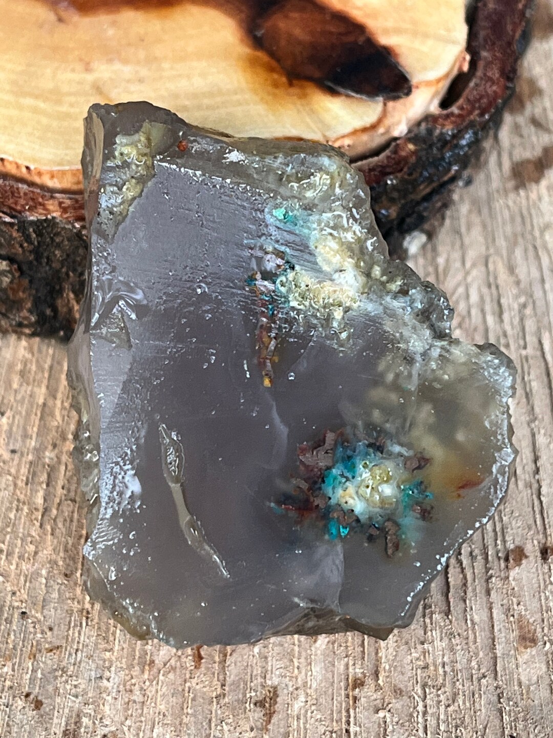 Confetti Chrysocolla, Aquadité , Natural Raw End Cut Slab, Cabber, 51. ...