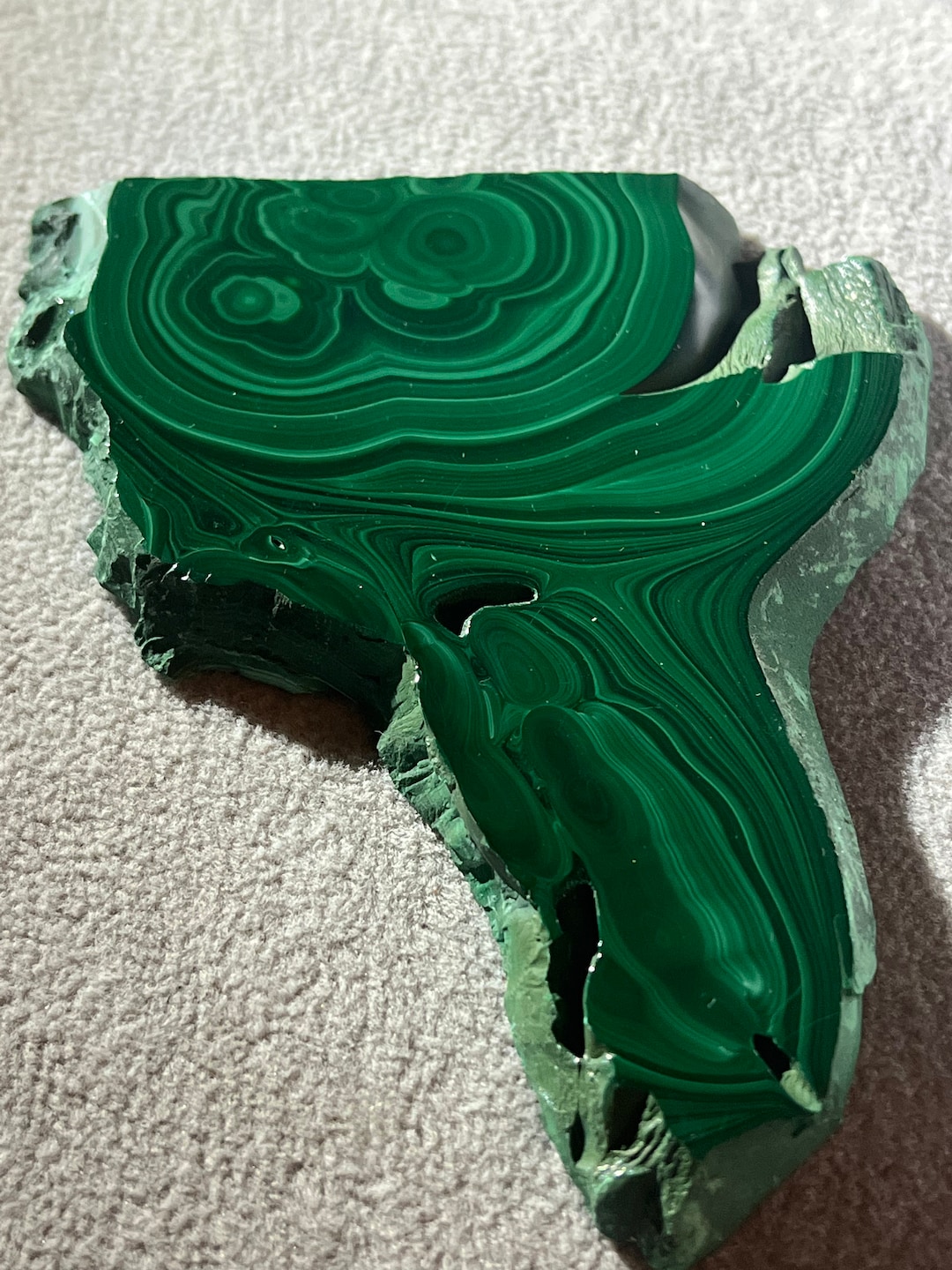 Malachite Slab !! Polished Natural Slab “florida” Shaped. 756 Ctw ...