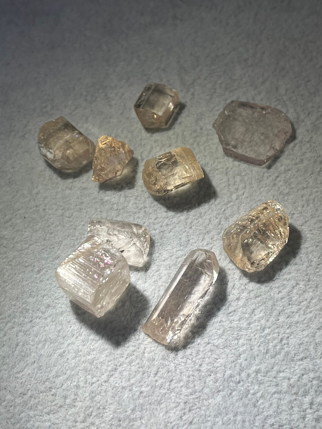 Katlang Topaz. 9 Crystals Rare Pink - Champagne -light to Deep Orange ...