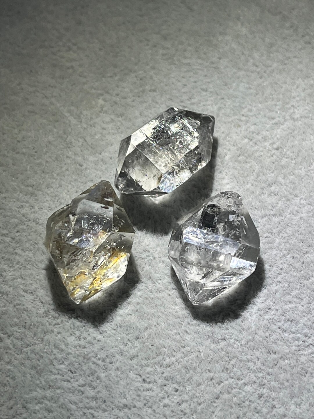 Top Luster Herkimer / Pakimer Diamond Double Point Crystals 38.35 Ctw ...