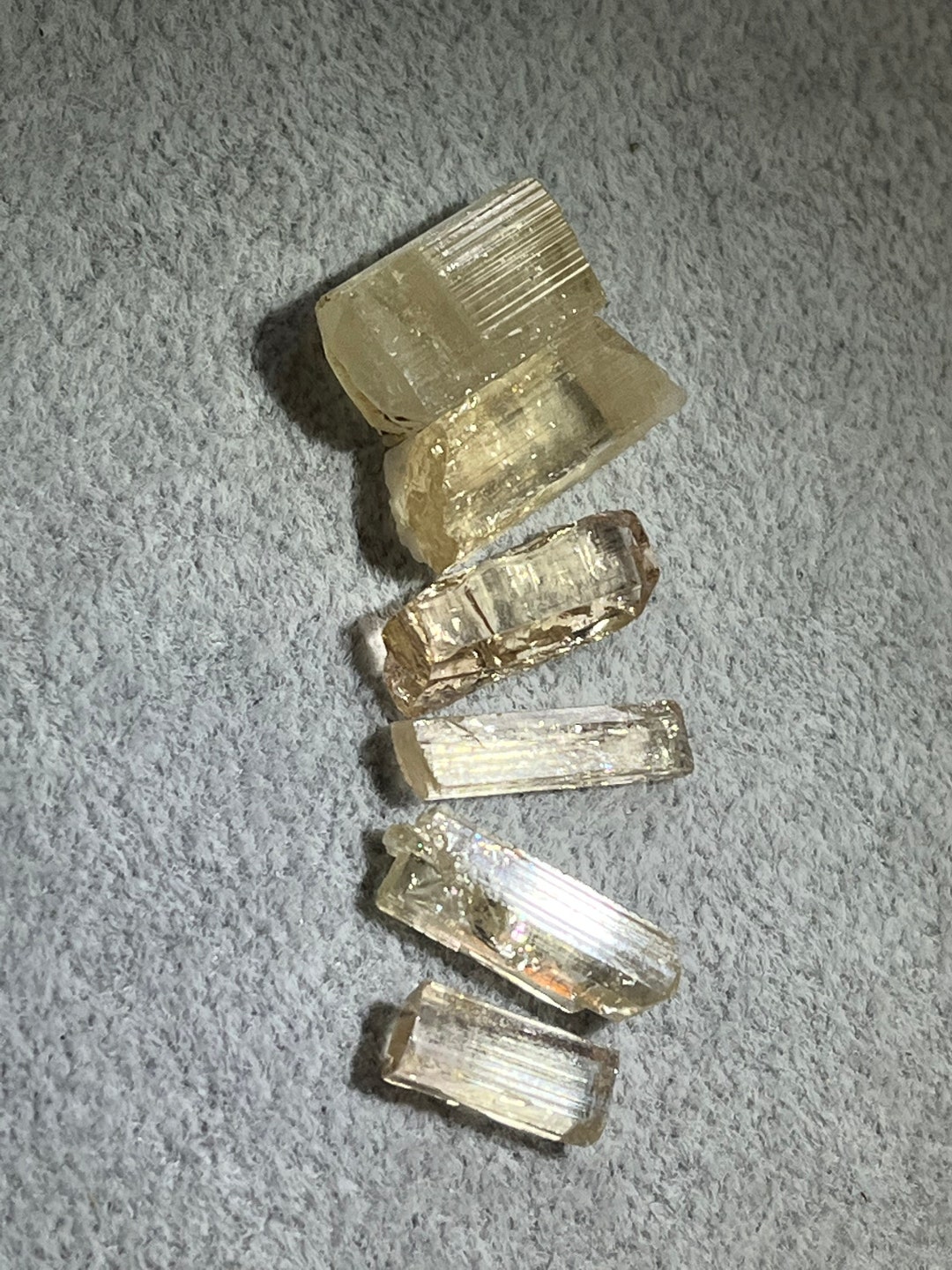 Topaz Lot. Rare Katlang, Pakistan. Imperial Topaz 6 Pcs , Terminations ...