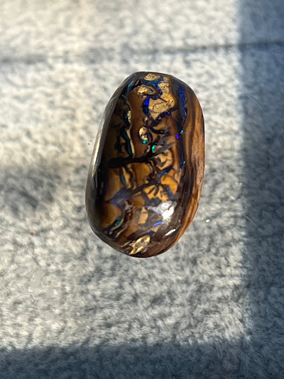 Boulder Nut Opal Multi Color - Flash Purple / Indigo Cabochon 12.7 Cts ...