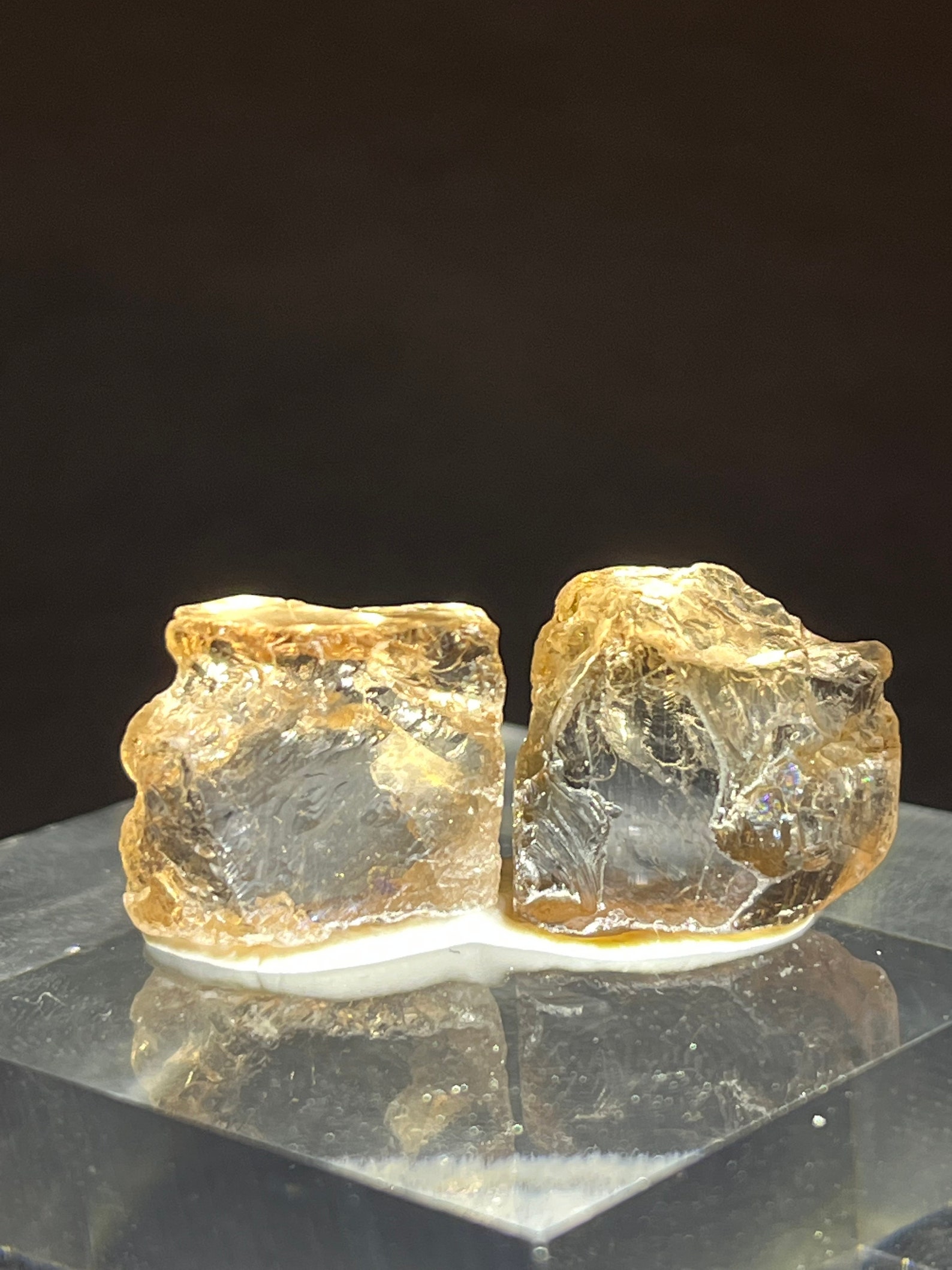 Imperial Topaz 45.5 Ct Katlang, Pakistan. 2 Honey Gold Yellow Clear Bi ...
