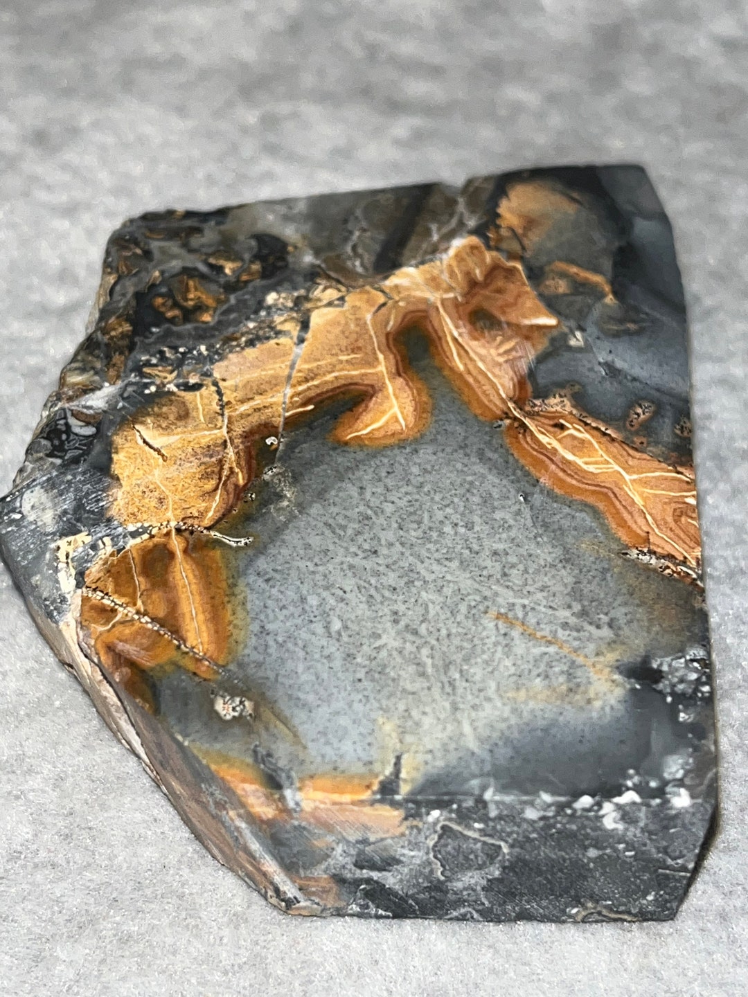 Maligano Jasper 91.8 Gram Slab Polished Both Sides, Natural Striking Color Artistic Patterns ...