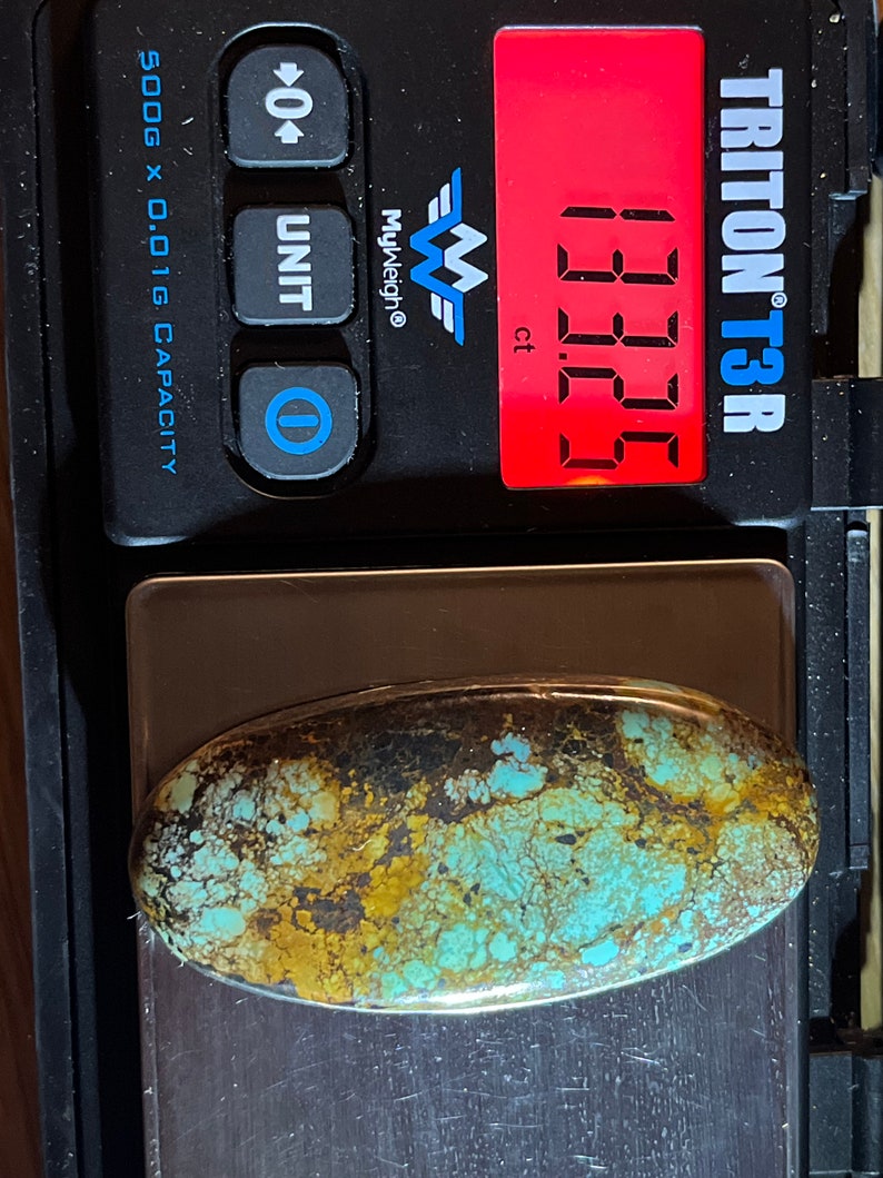 Turquoise Blackjack Cabochon 133.25 Ctw, 62 X 28 Mm X 8 Mm. USA Tonopah ...