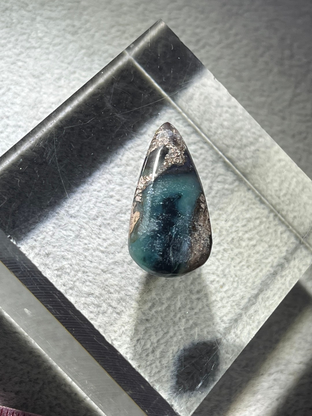 Needles Blue Agate 13.1 Cab in Rhyolite Porphyry Pear Tear Drop Blue ...