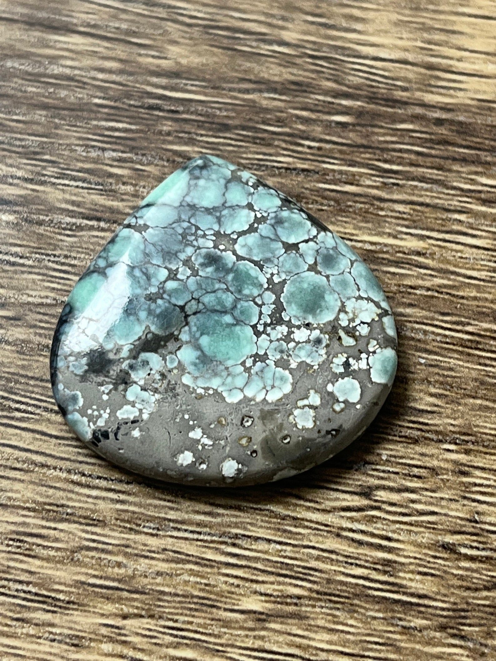 Poseidon Variscite “starfox” Mine 24.45 Ctw Pear Tear Drop Cabochon USA ...