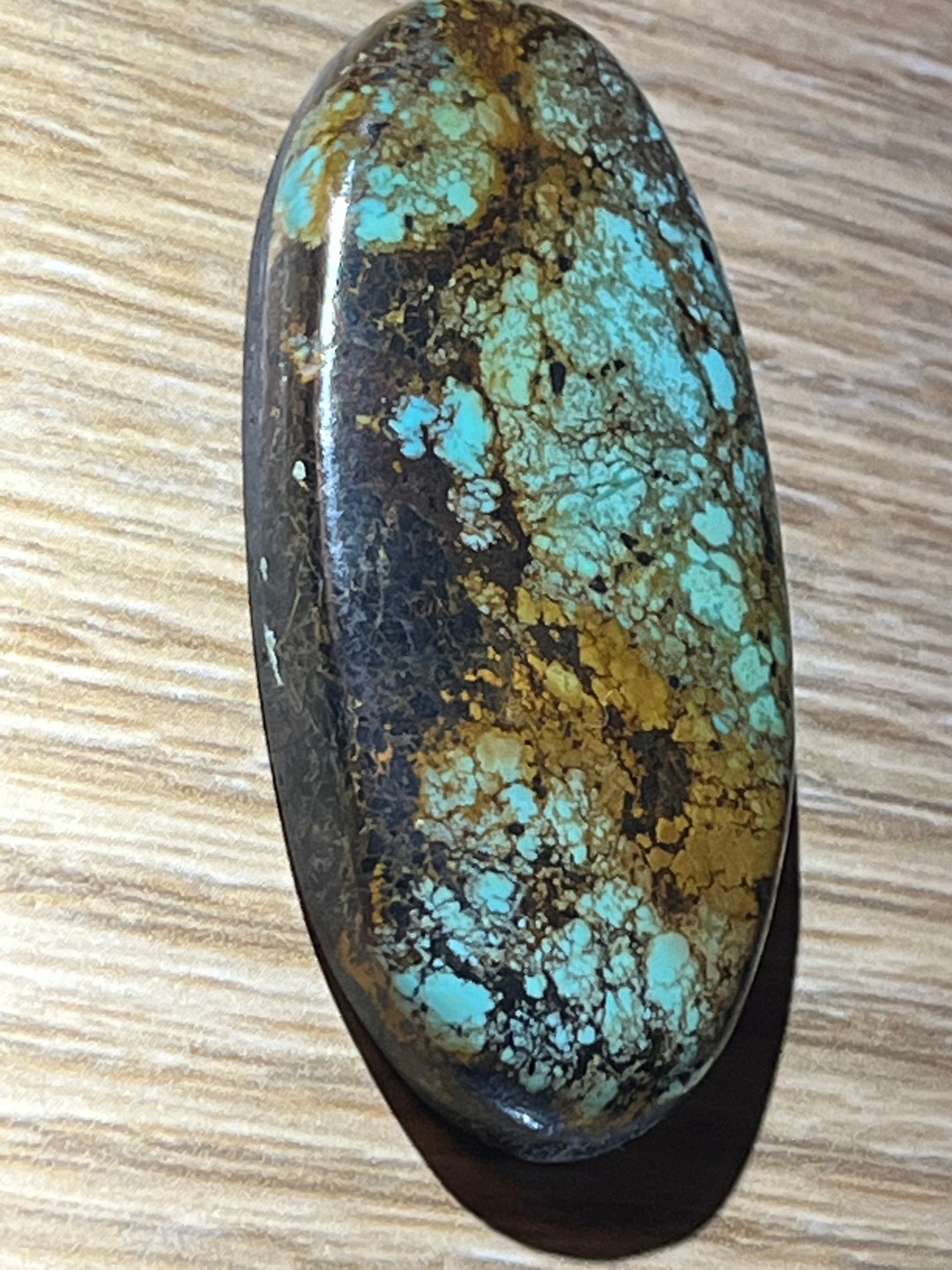 Turquoise Blackjack Cabochon 133.25 Ctw, 62 X 28 Mm X 8 Mm. USA Tonopah ...