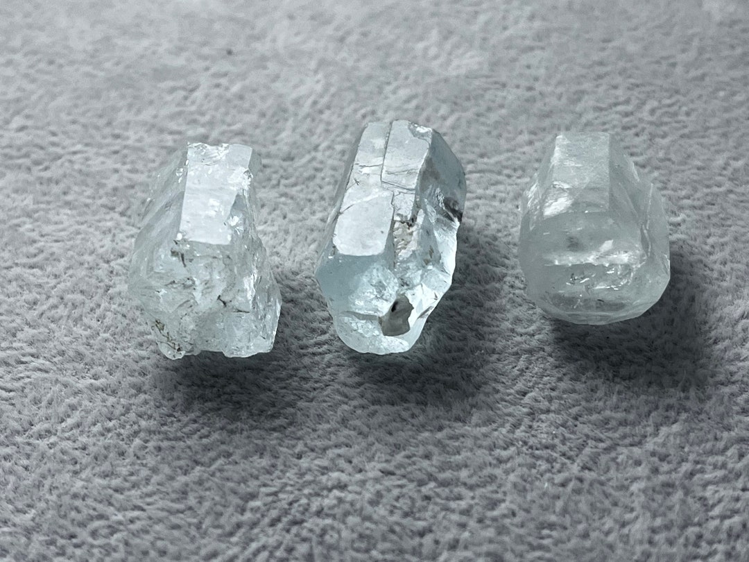 Aquamarine Clear Blue Beryl 3 Gemstones Raw Natural Rough 103 Ctw - Etsy