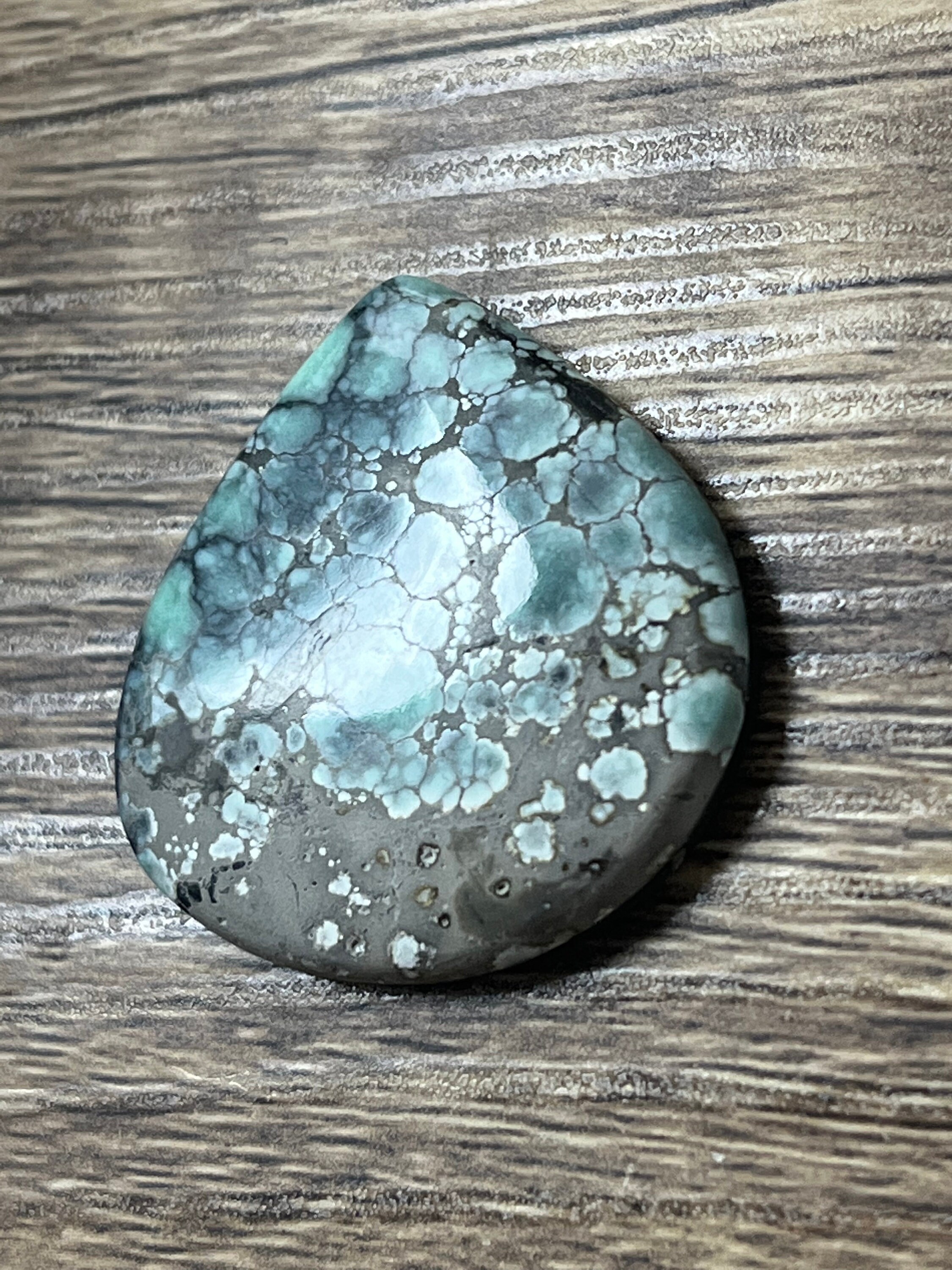 Poseidon Variscite “starfox” Mine 24.45 Ctw Pear Tear Drop Cabochon USA ...