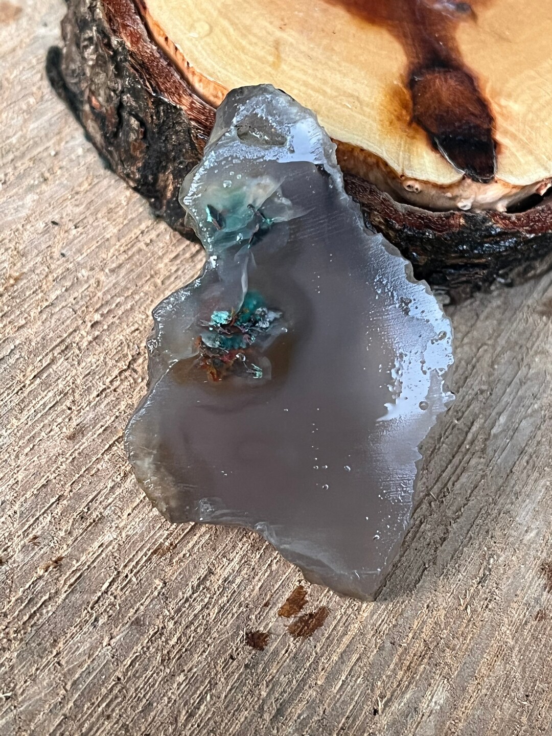 Confetti Chrysocolla, Aquadité , Natural Raw End Cut Slab, Cabber, 40. ...