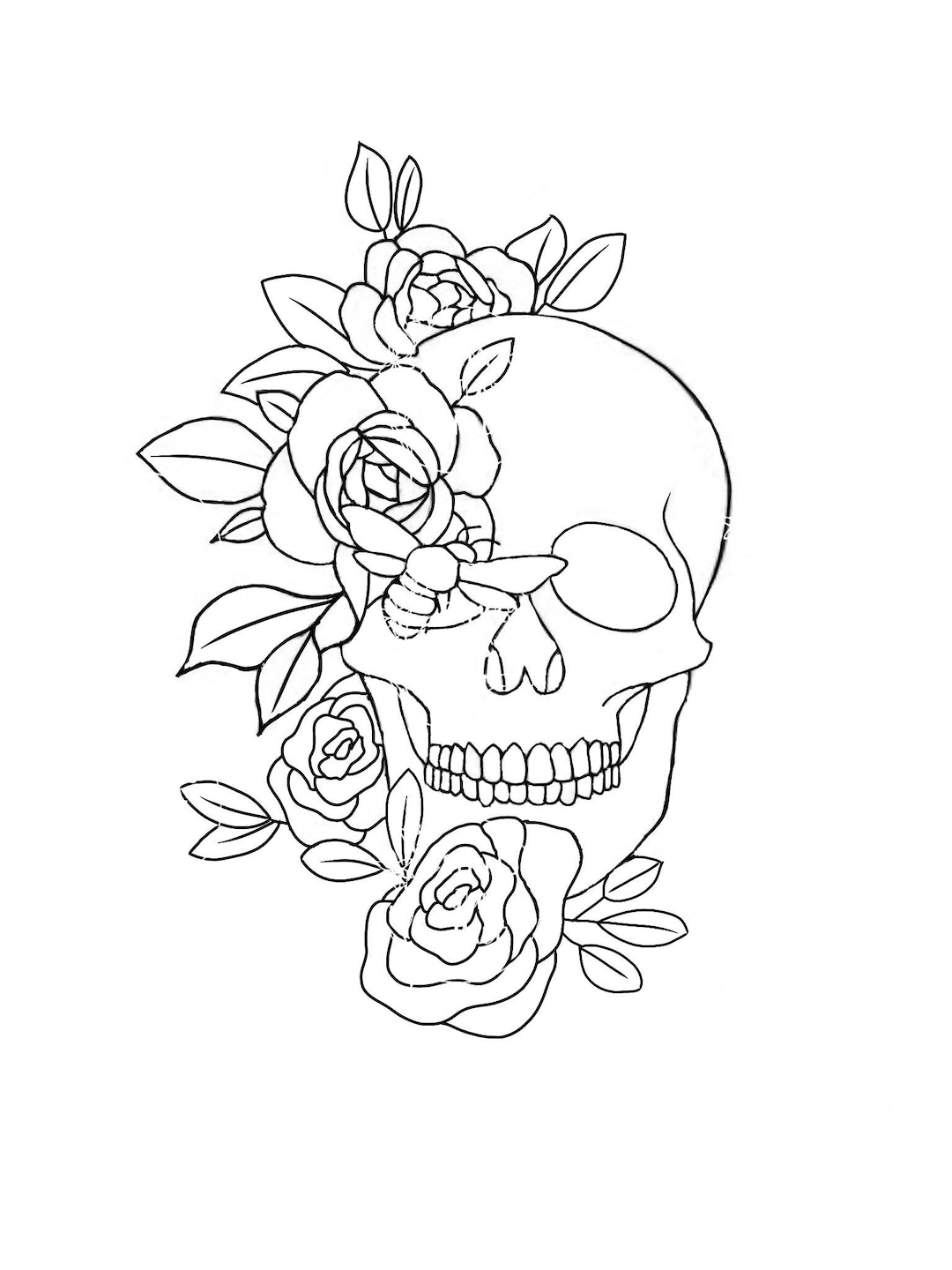 Bee Skull Template - Etsy