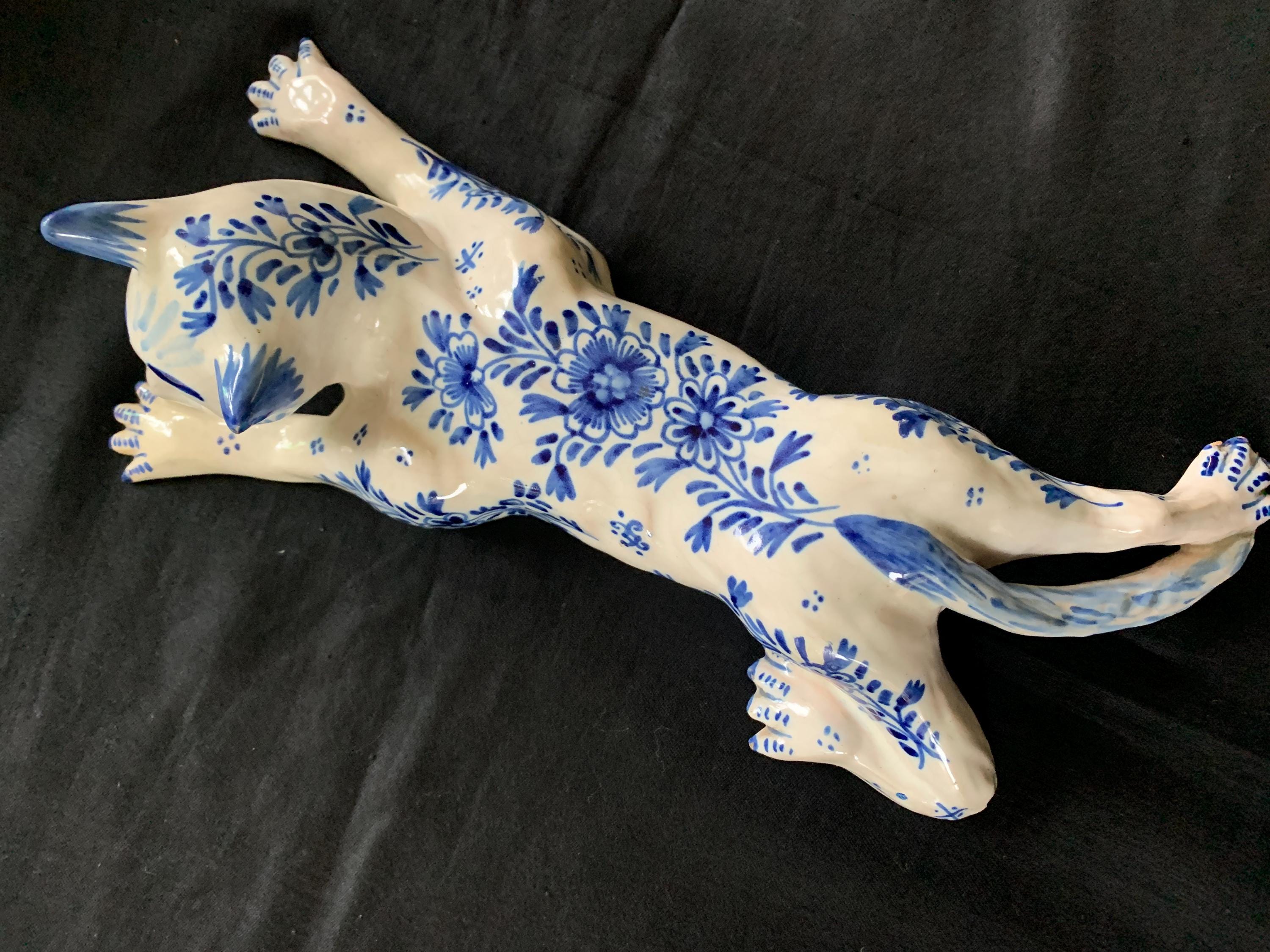 Desvres French Faience CAT WALL POCKET Geo Martel Galle Mosanic - Etsy