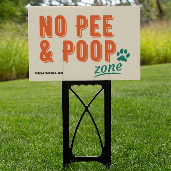 No Pee and Poop Zone Yard Sign - Etsy