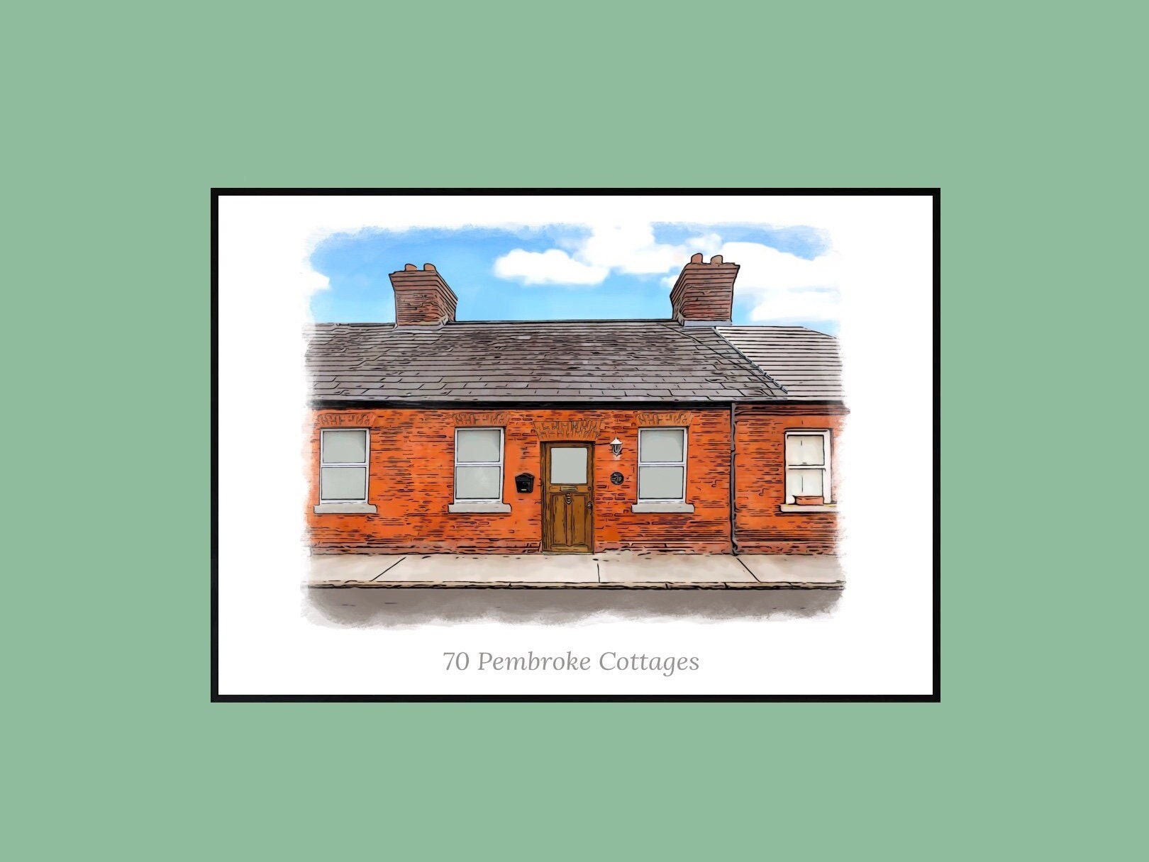 Custom Home House Illustration Print Personalized Housewarming Gift ...