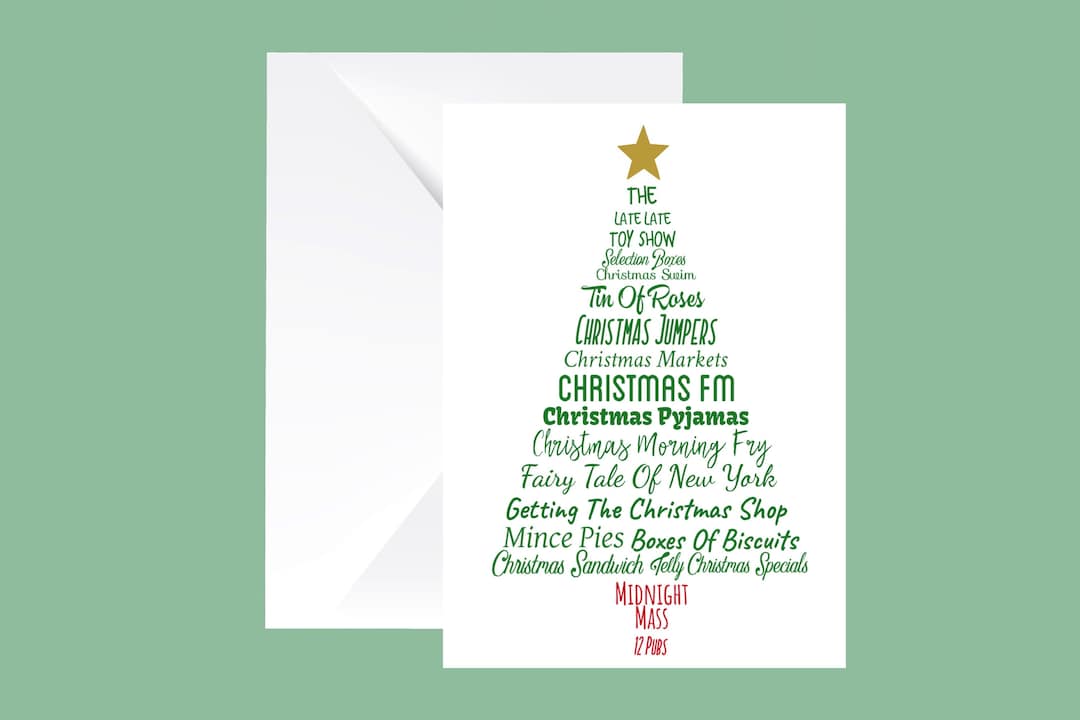 Irish Christmas Card Nollaig Shona Merry Christmas Gaelige Irish Happy ...