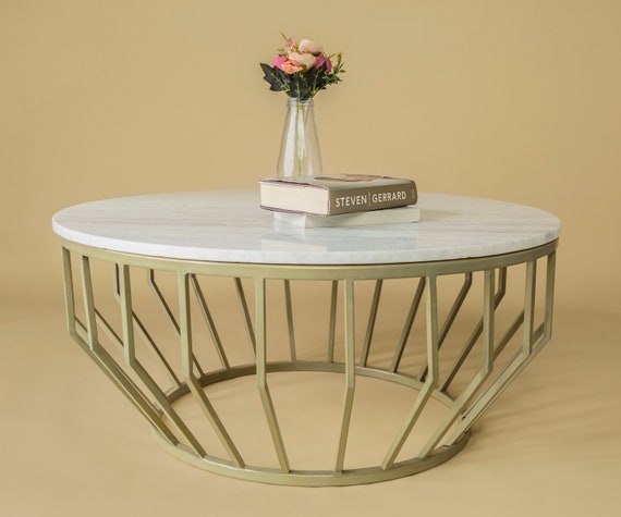 Capri Marble Coffee Table Marble Coffee Table Gold and | Etsy