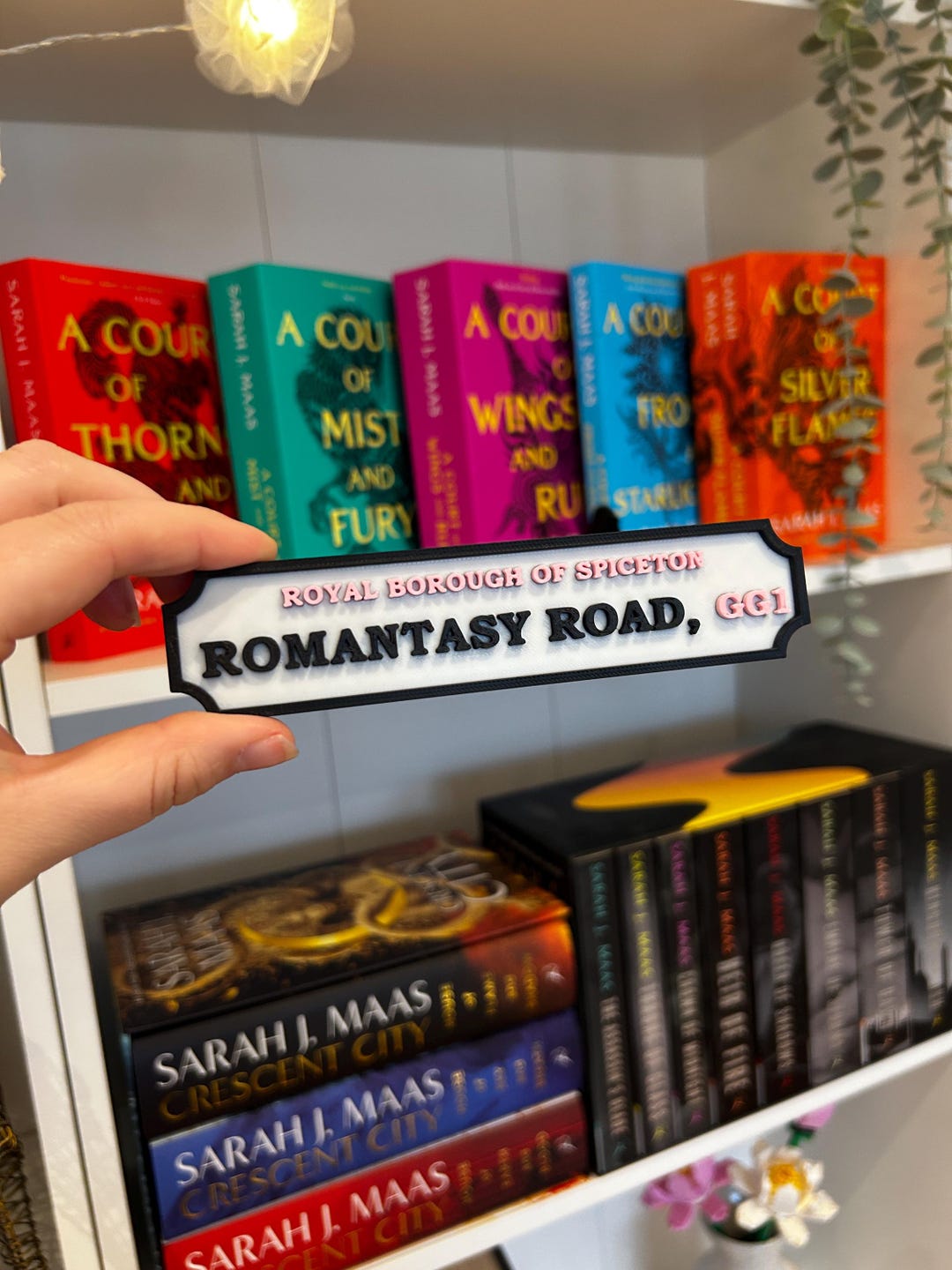 Romantasy Road - Bookshelf Sign Library Sign Bookish Home Decor Reader ...