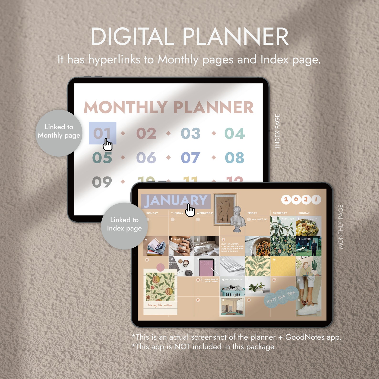 A4 Undated Monthly Planner Digital Printable Calendar | Etsy