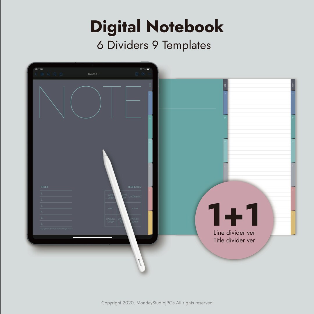 Minimal Digital Notebook, Goodnotes Minimal Notebook, Digital Notebook ...