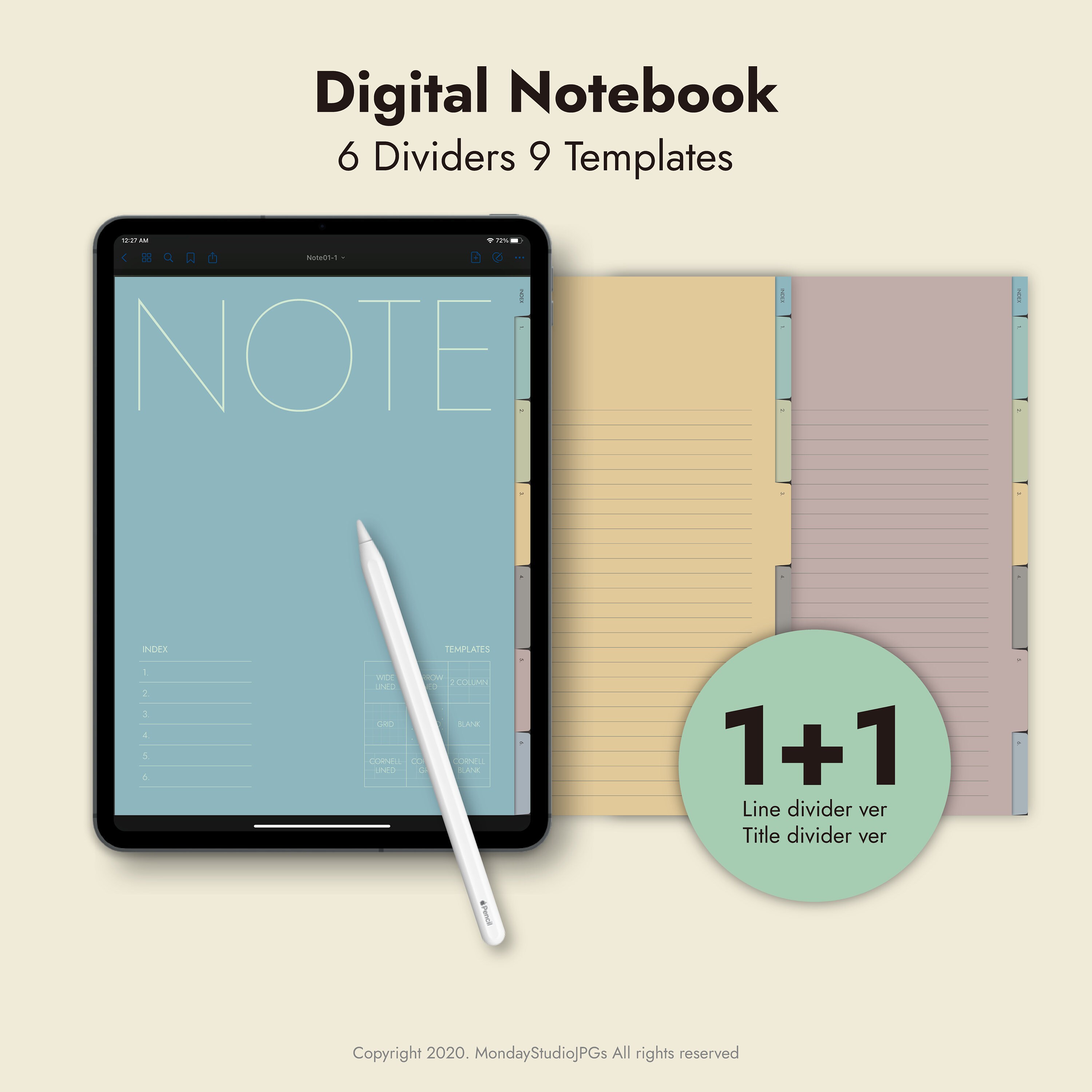 Minimal Digital Notebook, Goodnotes Minimal Notebook, Digital Notebook ...