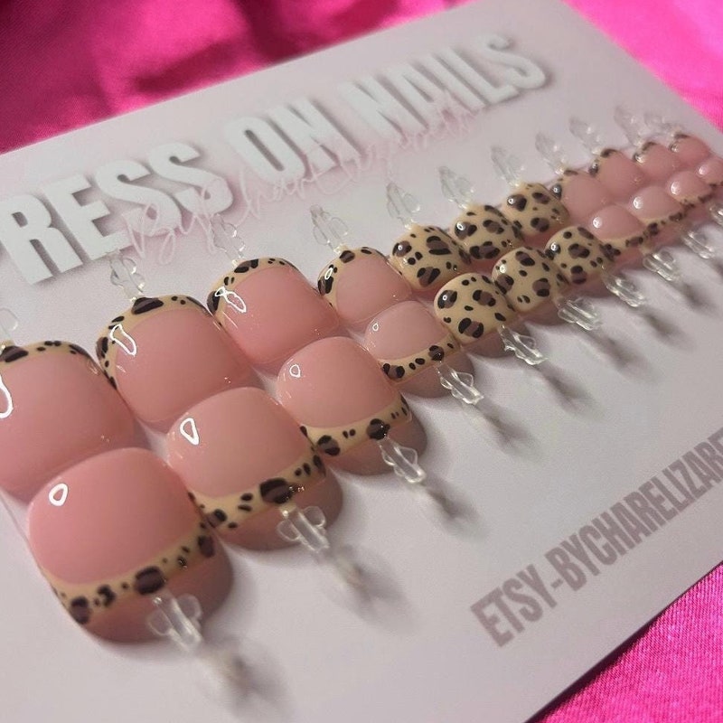 Cheetah Leopard Nails - Etsy UK